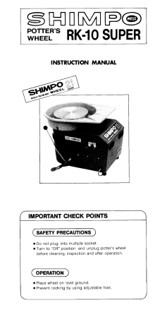 Shimpo RK-10 Super Instruction Manual | Manualzz