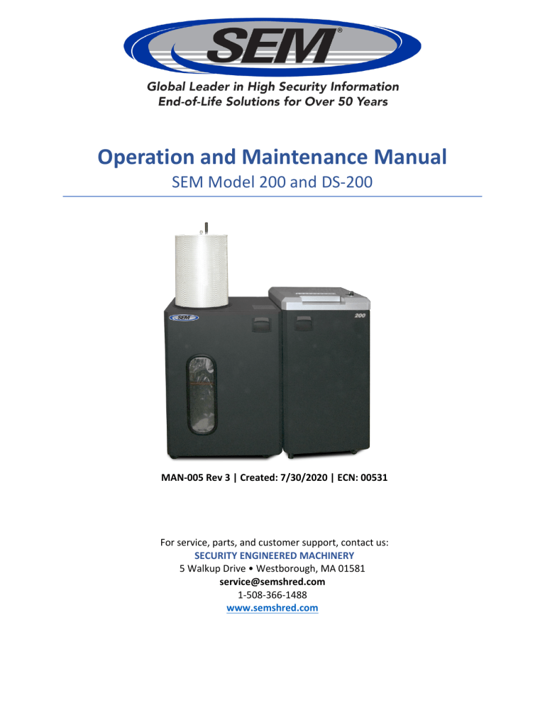 SEM 200 and DS-200 Operating instructions | Manualzz