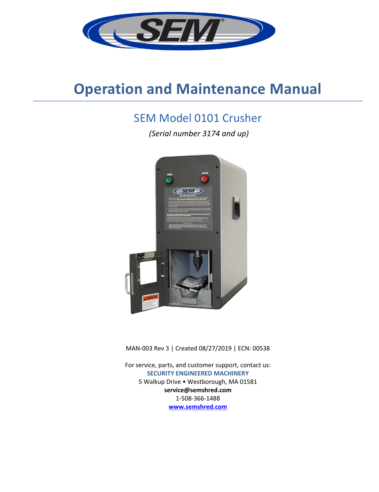 SEM 0101 HDD Crusher and/or SSD Crusher Operator Manual | Manualzz