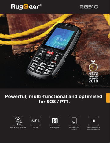 RugGear RG310 Spec Sheet | Manualzz
