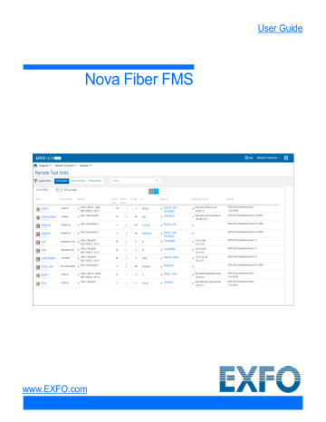 EXFO NOVA FMS Fiber Monitoring System User Guide | Manualzz