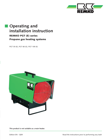 REMKO PGT 60E Installation instructions | Manualzz
