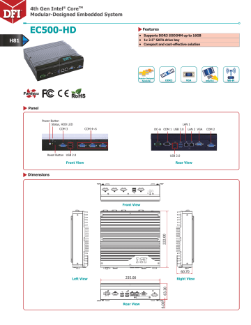 Dfi EC500-HD Datasheet | Manualzz