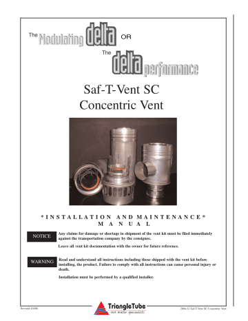 Triangle Tube HM Delta Saf-T-Vent SC Concentric Vent Instructions ...