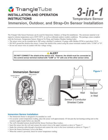 Triangle Tube Optimal Series Temperature Sensor Installation Manual ...