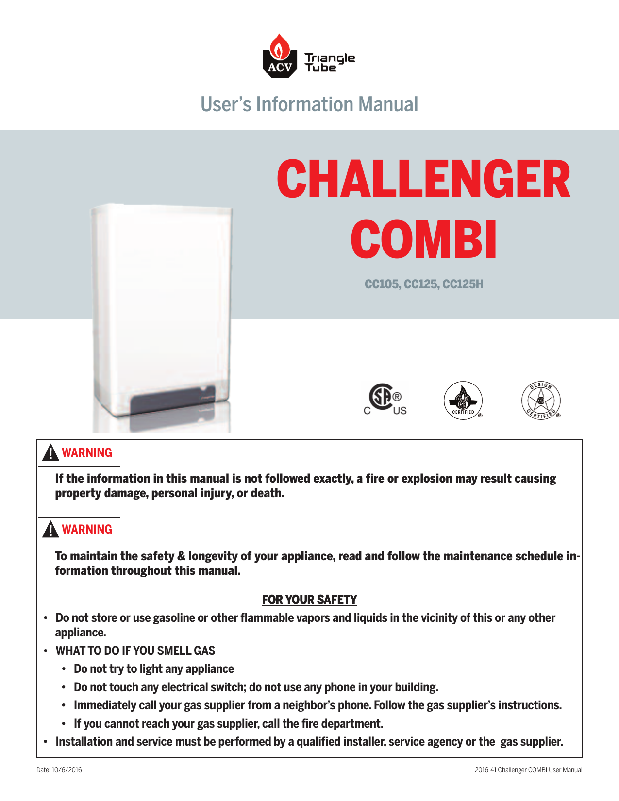 Triangle Tube Challenger User Manual | Manualzz