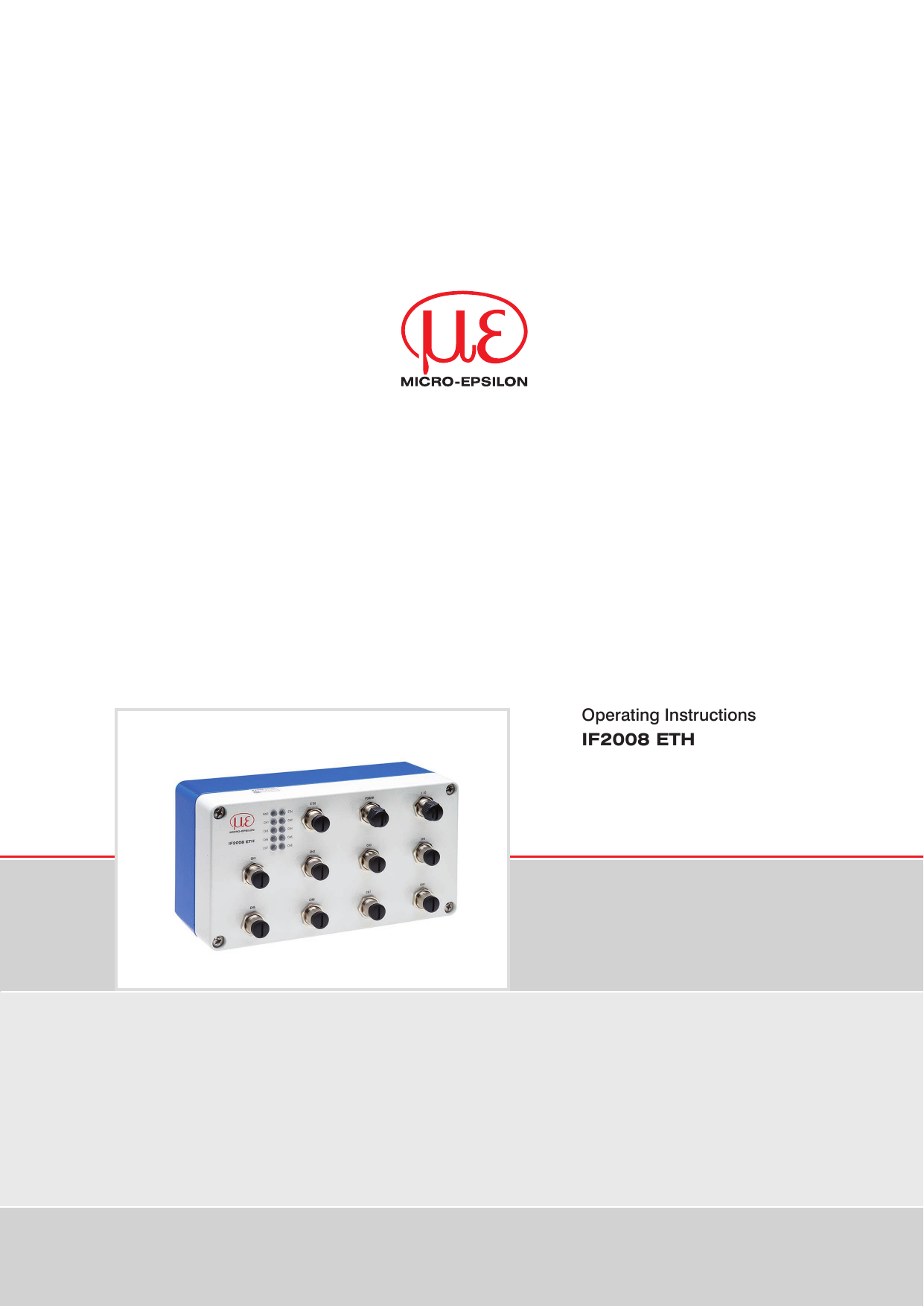 Micro-Epsilon IF2008 ETH Interface and signal processing unit Operating Instructions | Manualzz
