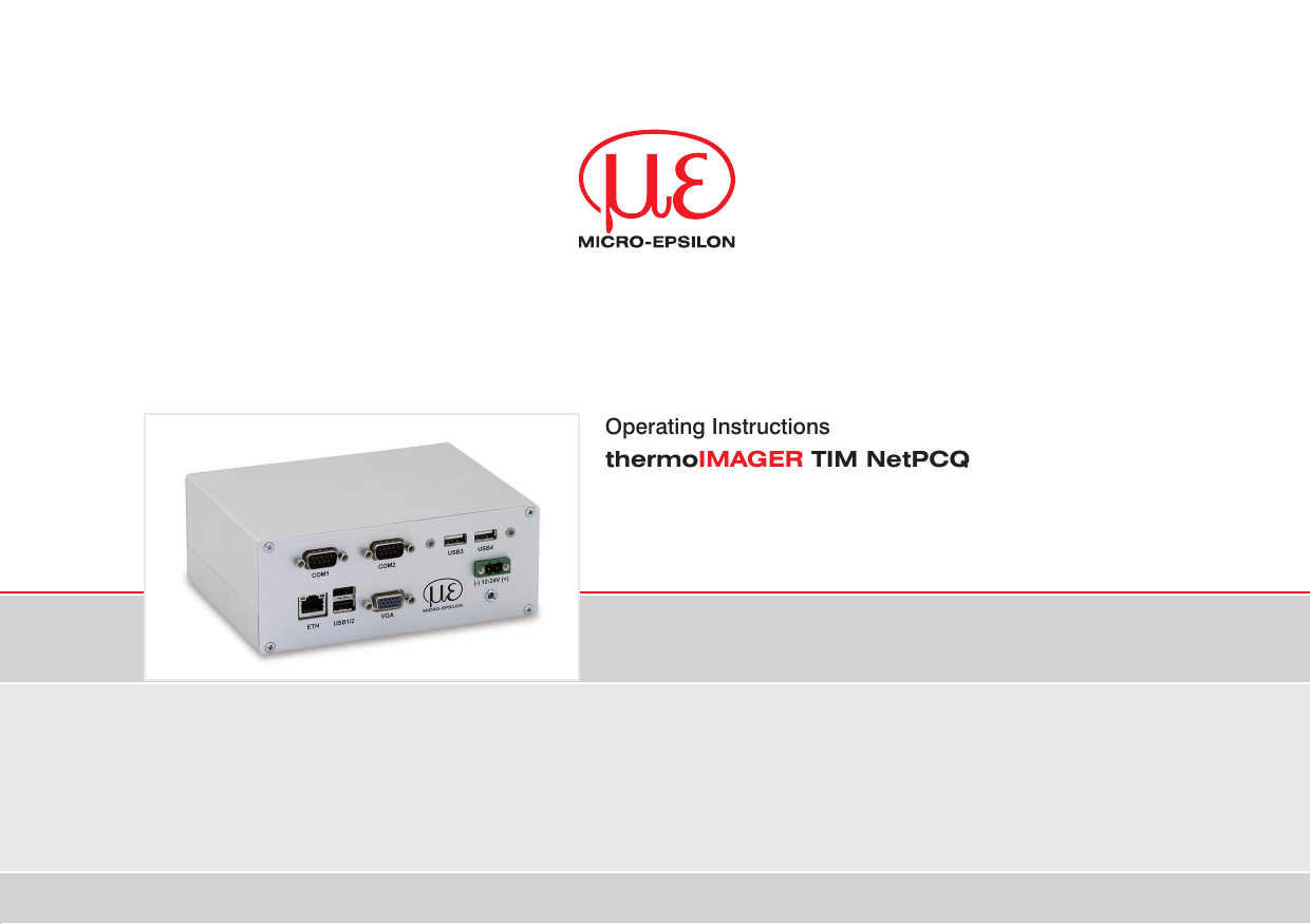 Micro-Epsilon thermoIMAGER TIM NetPC Thermal imaging camera Instruction ...