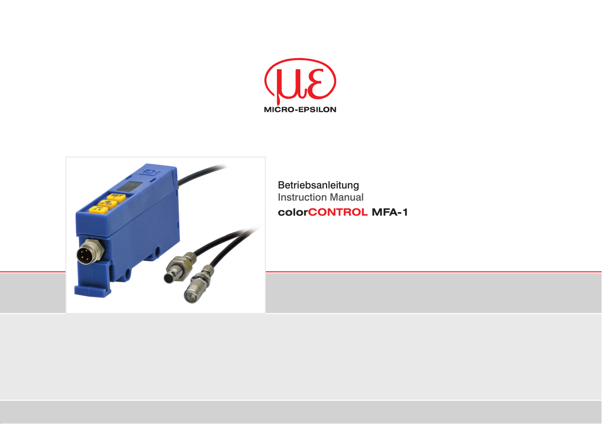 Micro-Epsilon colorCONTROL MFA-1 Color sensor Instruction Manual | Manualzz