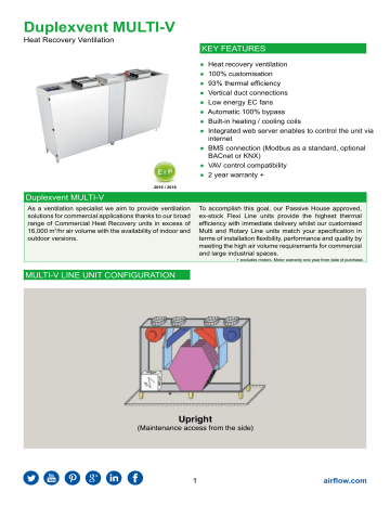Airflow Duplexvent Multi-V DV8000 Product specification | Manualzz
