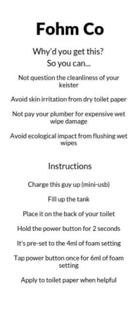 Fohm Co Toilet Foam Dispenser User Manual | Manualzz