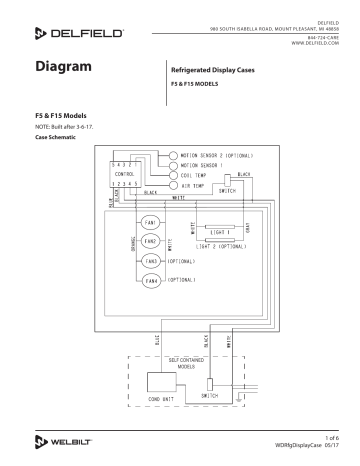 Delfield Refrigerated Display Cases F5 & F15 Wiring Diagram | Manualzz