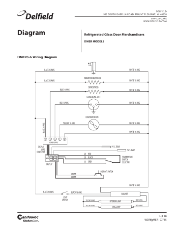Delfield Refrigerated Glass Door Merchandisers DMER Models Wiring ...