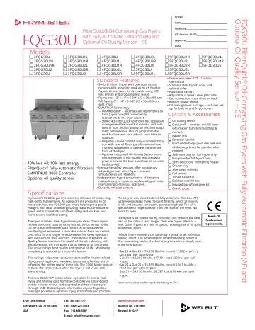 Frymaster Filter Specification Sheet | Manualzz