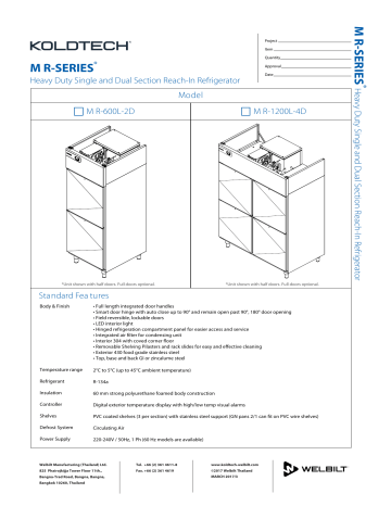 Koldtech MR-SERIES Specification Sheet | Manualzz