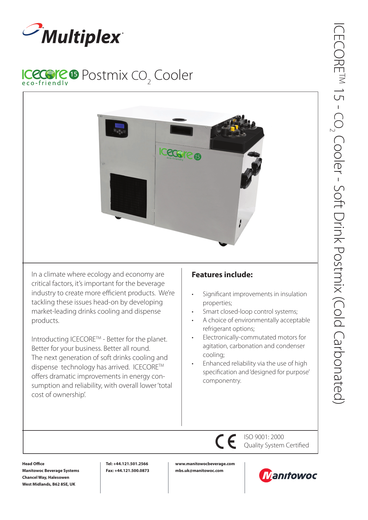 Multiplex ICECORE 15 (Soft Drinks - R744 Cold Carbonated) Specification ...