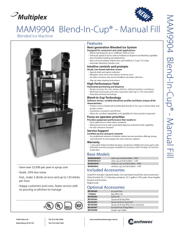 Multiplex MAM9904 Blend-In-Cup® Specification Sheet | Manualzz