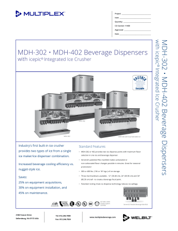 Multiplex MDH Series Beverage Dispensers Specification Sheet | Manualzz