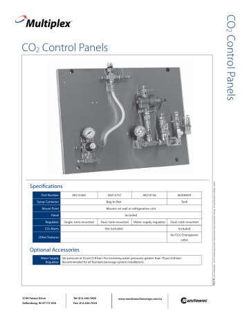 Multiplex CO2 Control Panels Specification Sheet | Manualzz