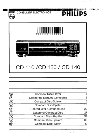 Philips CD140 CD-Player Owner Manual | Manualzz