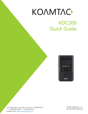 KOAMTAC KDC200 Quick Guide | Manualzz