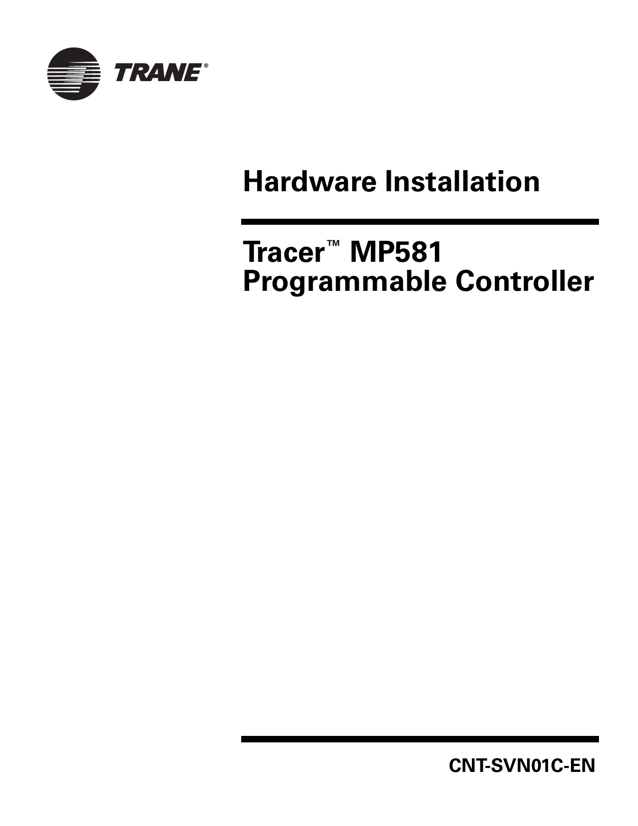 Trane Tracer MP581 Hardware Installation | Manualzz