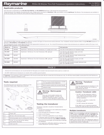 Raymarine RV2 Series Installation Instructions | Manualzz