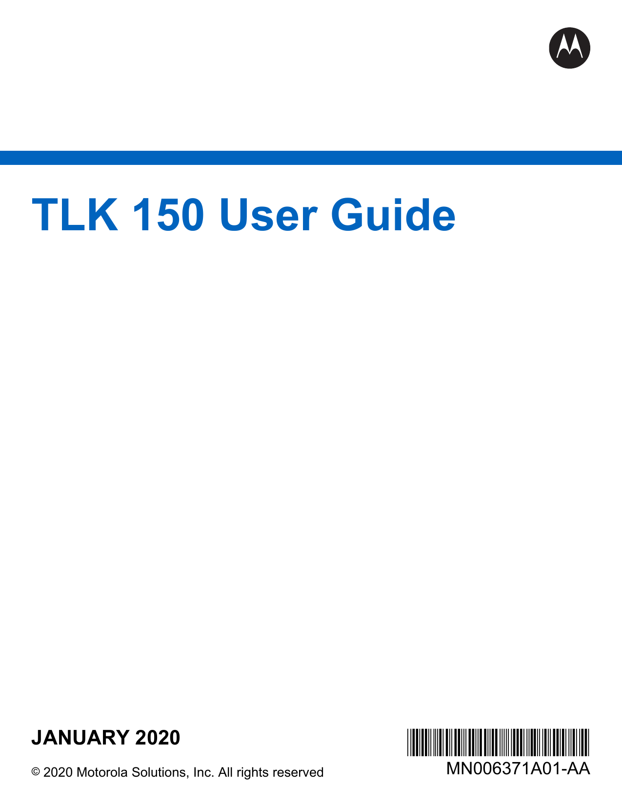 Motorola TLK 150 User Manual | Manualzz