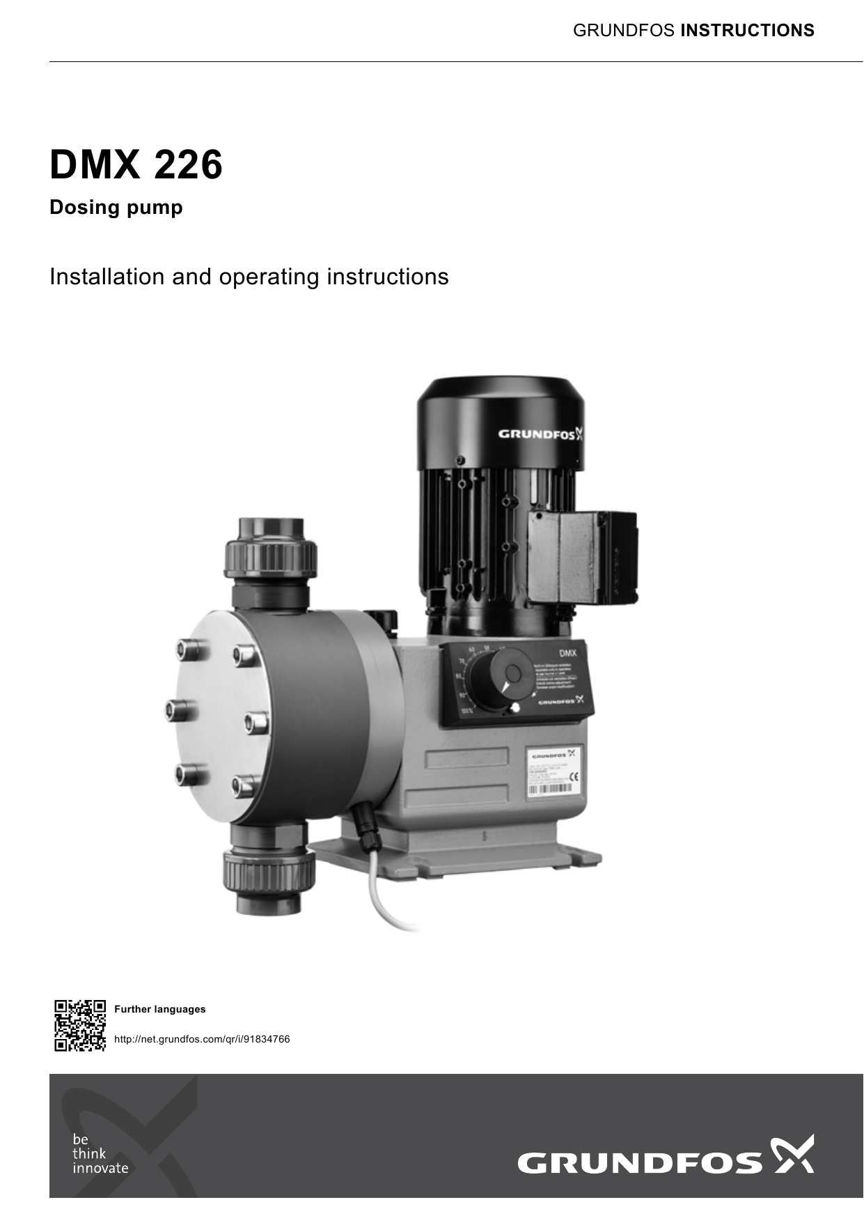 Grundfos DMX 226 Installation And Operating Instructions Manual | Manualzz