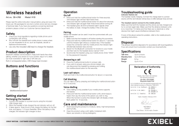 Exibel 38-4768 Quick Start Manual | Manualzz