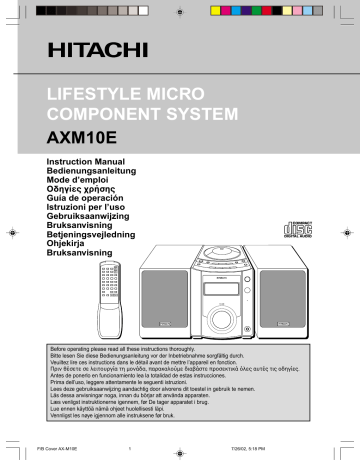 Hitachi AX-M10E, AXM10E Omistajan opas | Manualzz