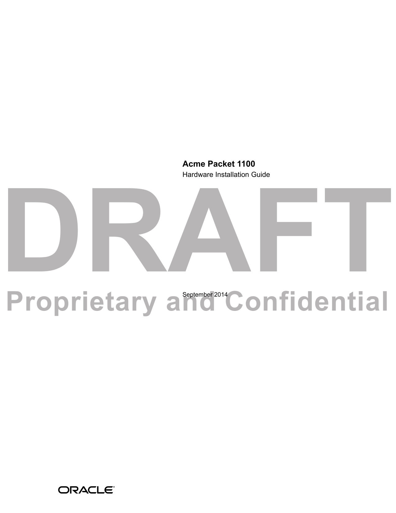 Oracle Acme Packet 1100 Hardware Installation Manual | Manualzz