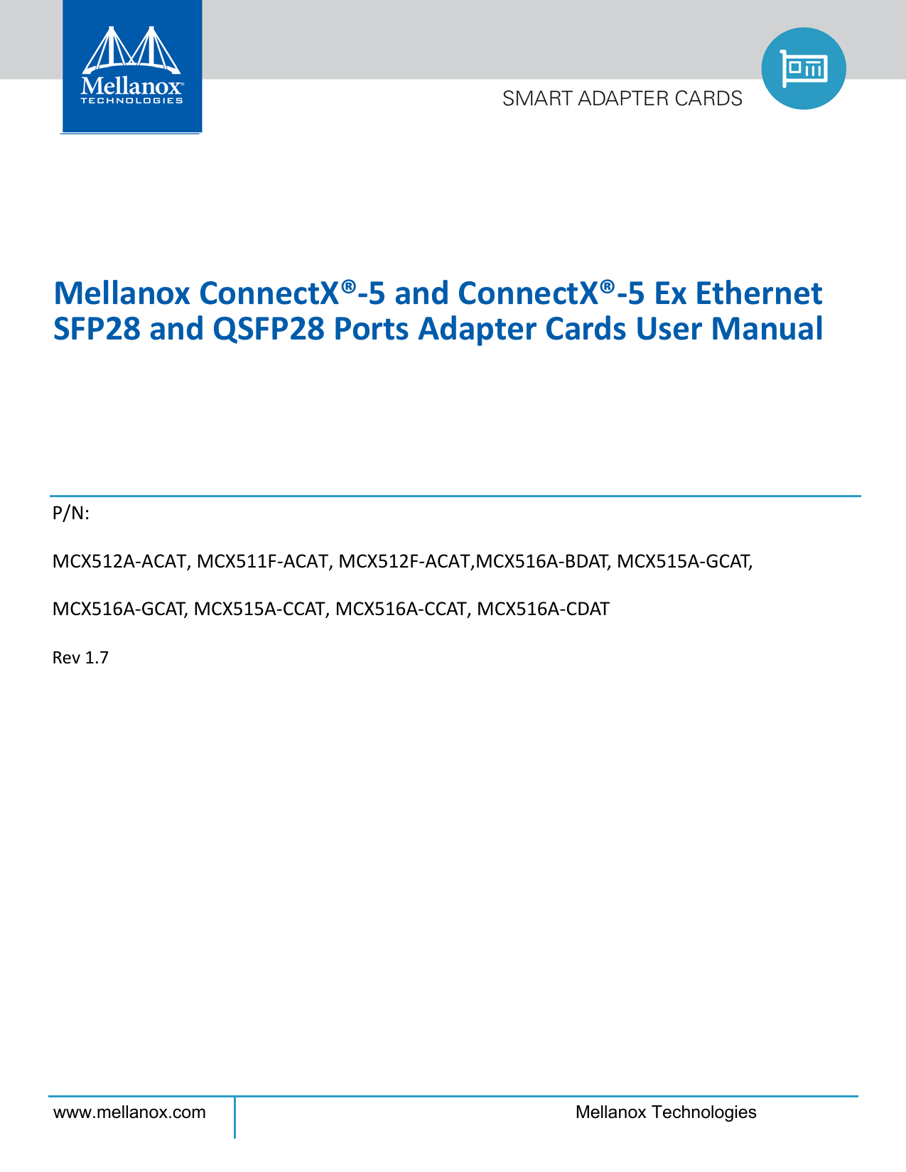 Mellanox Technologies MCX512A-ACAT, MCX515A-GCAT User Manual | Manualzz