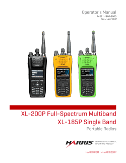 Harris XL-200P Series - Product Manual, User guide, User manual, quick ...