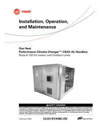 Trane Performance Climate Changer CSAA - Installation, Use and ...