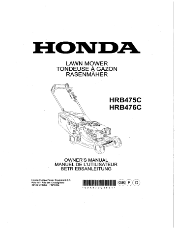 Honda HRB476C Owner Manual | Manualzz