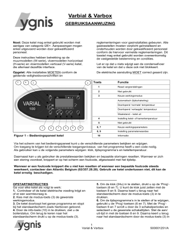 Ygnis Varial de handleiding | Manualzz