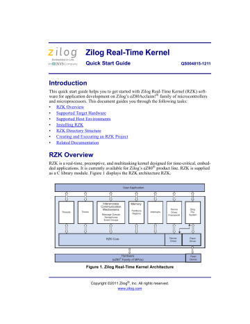 Zilog EZ80L92 Microcontroller Quick Start Guide | Manualzz