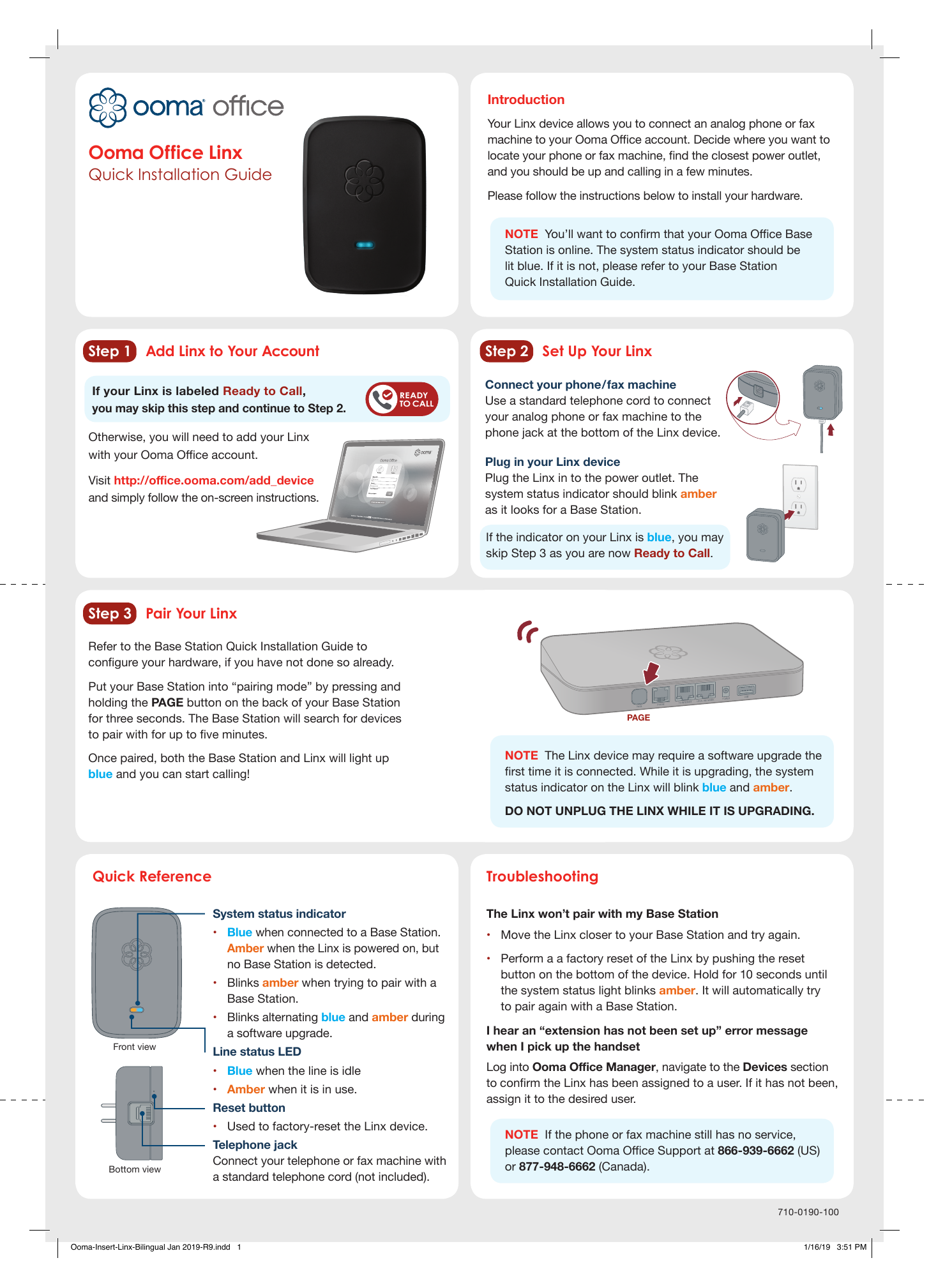 Ooma Linx Status Lights | Shelly Lighting