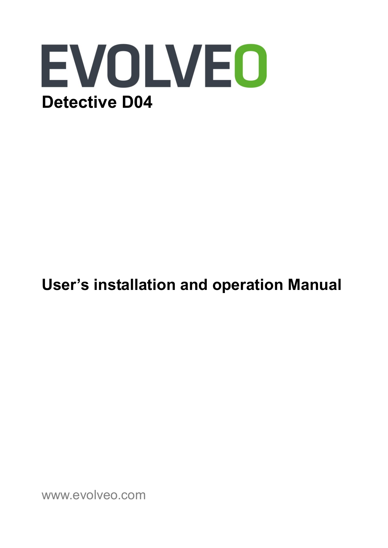 Evolveo Detective D4 monitoring system Owner's Manual | Manualzz