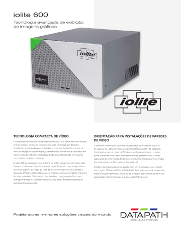Datapath iolite 600 Ficha de dados | Manualzz