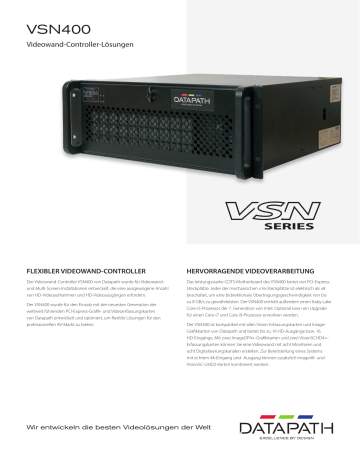 Datapath VSN400 Datenblatt | Manualzz