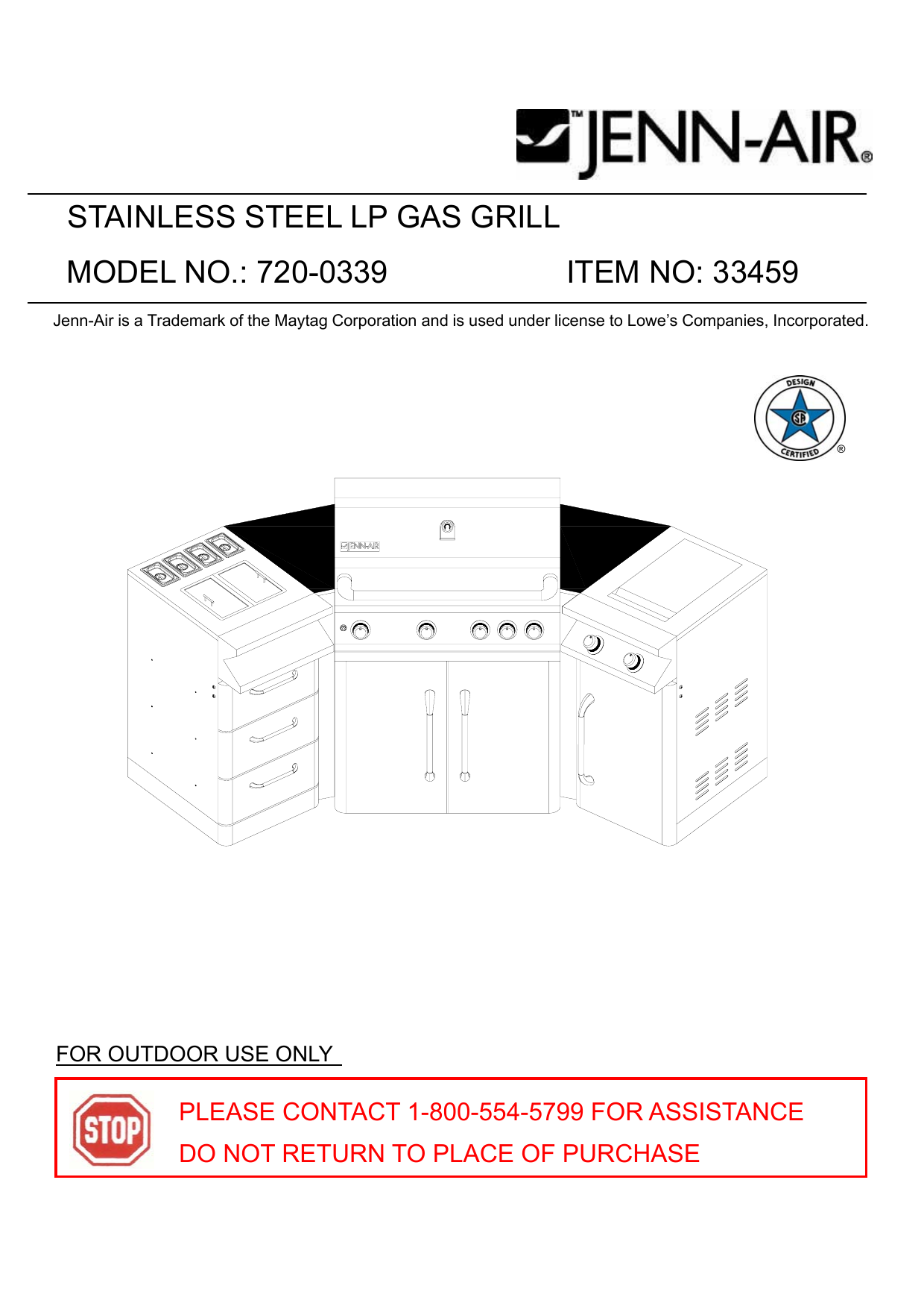 Jenn-Air 720-0339 grill Owner Manual | Manualzz