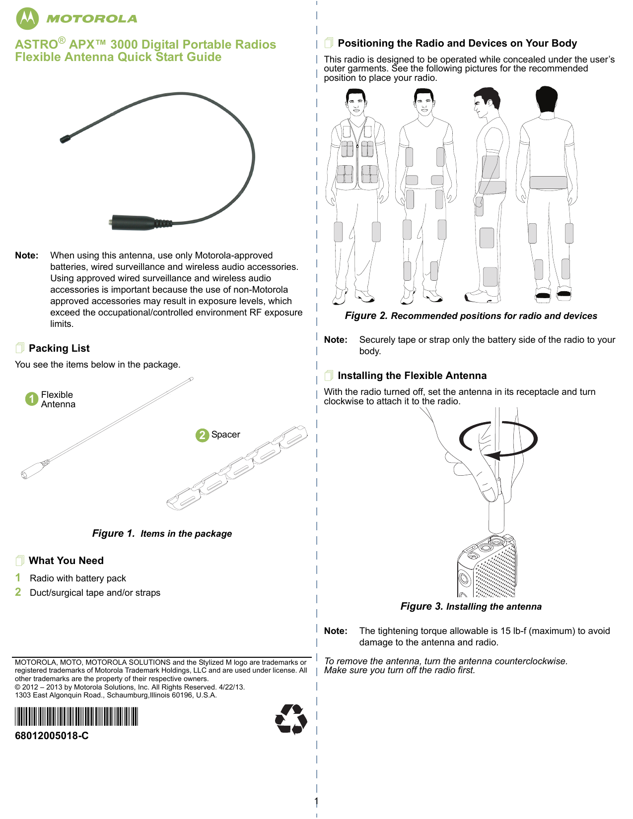 Motorola Astro APX 3000 Quick start guide | Manualzz