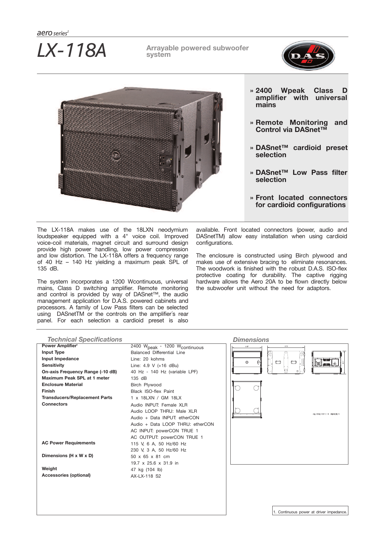 DAS LX-118A Datasheet | Manualzz