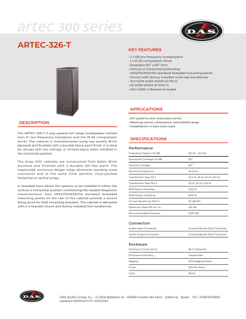 DAS ARTEC-326-T System Data Sheet | Manualzz