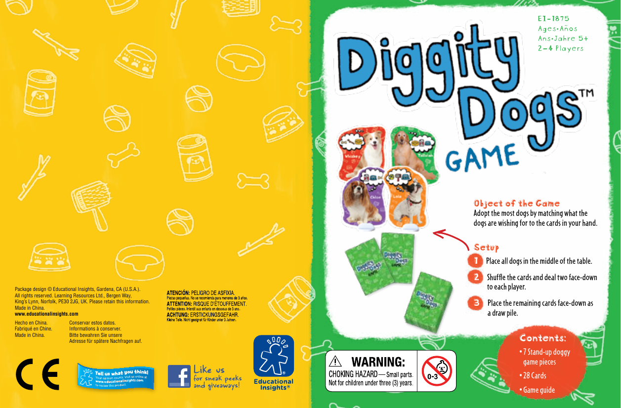 Educational Insights Diggity Dogs™ Game User manual | Manualzz