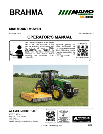 Alamo Industrial Brahma Flail/Rotary Operators Manual | Manualzz
