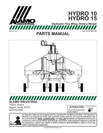 Alamo Industrial Hydro 10 & 15 Flex-Wing Rotary Parts Manual | Manualzz