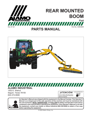 Alamo Industrial Rear Mount Boom Parts Manual | Manualzz